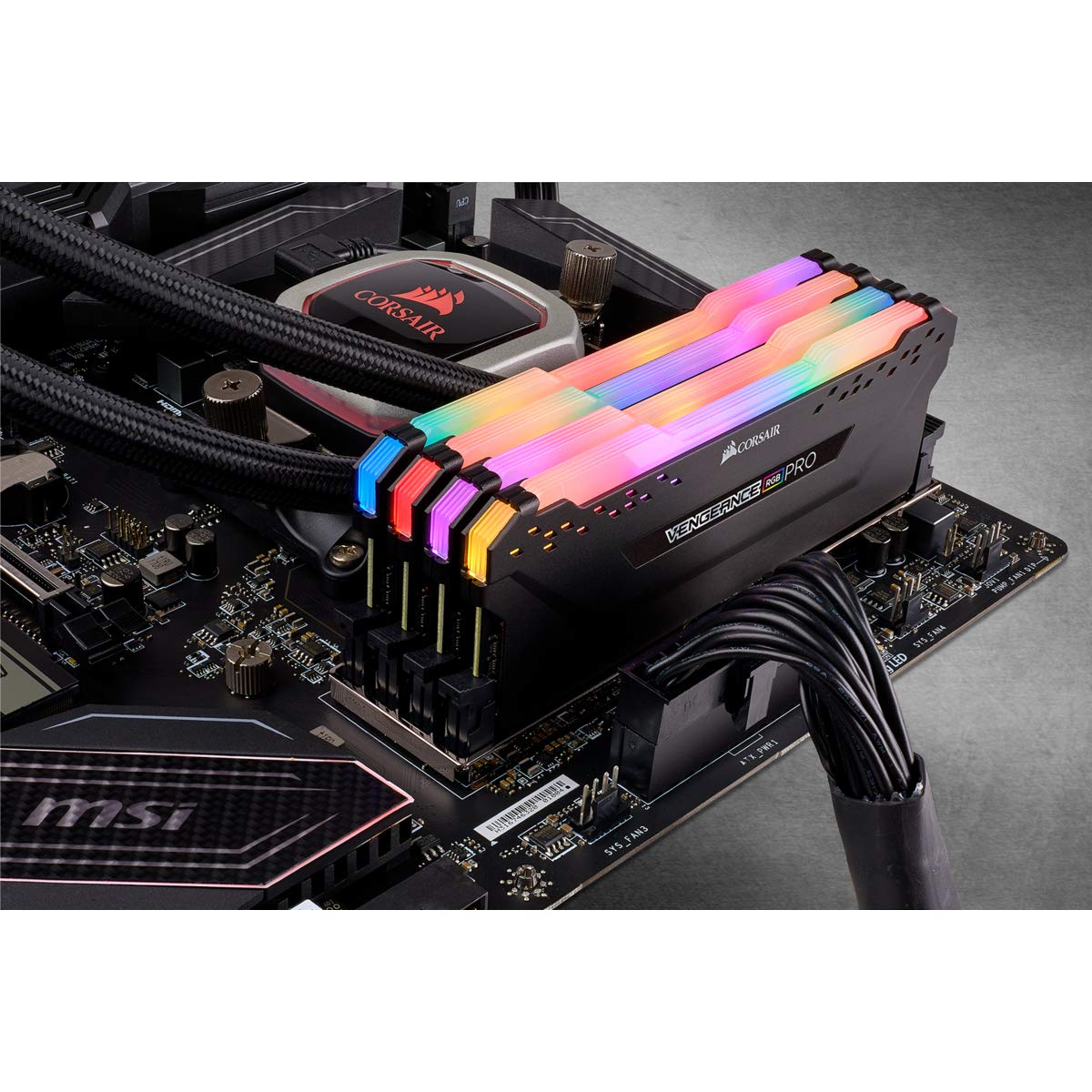 Corsair Vengeance RGB PRO 128GB (4 x 32GB) DDR4 3000 (PC4-24000) C16 Desktop Memory – Black (CMW128GX4M4D3000C16)