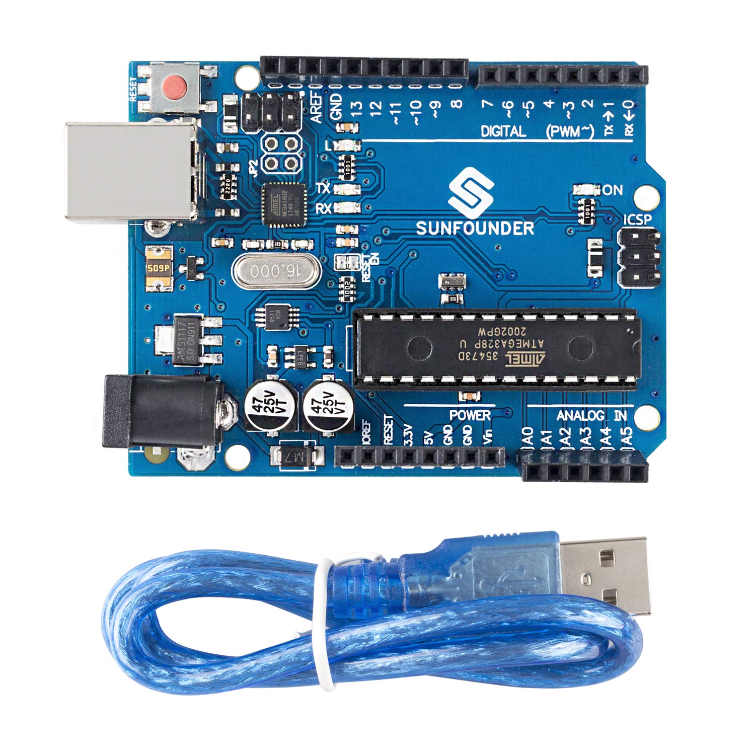 SunFounder Controller Board Compatible with Arduino UNO R3 ATMEGA328P ATMEGA16U2