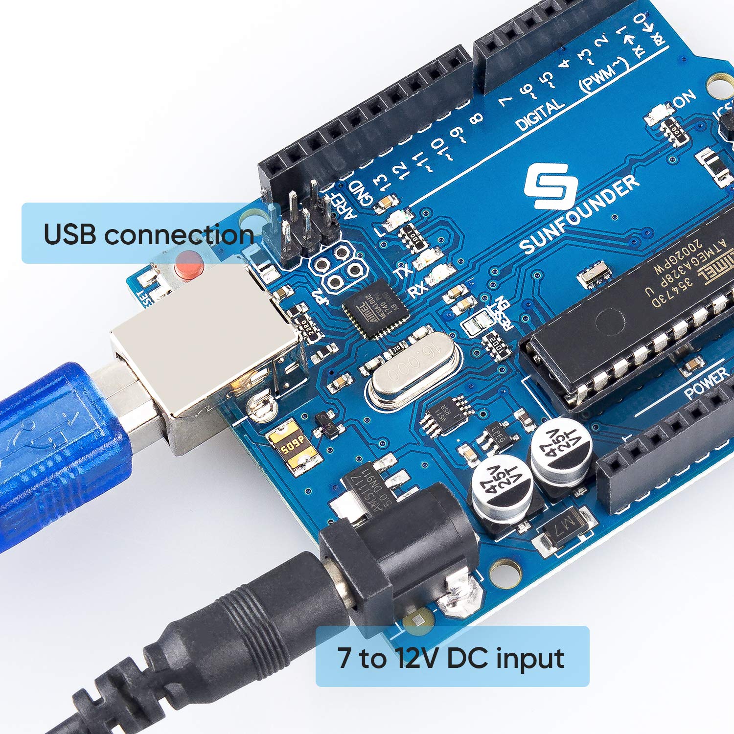 SunFounder Controller Board Compatible with Arduino UNO R3 ATMEGA328P ATMEGA16U2