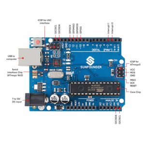 SunFounder Controller Board Compatible with Arduino UNO R3 ATMEGA328P ATMEGA16U2