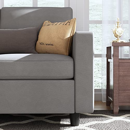 HONBAY Grey Sectional Couch with Ottoman, Convertible L Shaped Sectional Sofa Set Sectionals with Left or Right Facing Chaise for Living Room