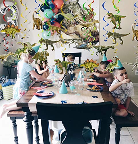 Dinosaur Hanging Swirl 48 Ct Dinosaur Ceiling Decor Dinosaur Birthday Decorations For Boys Dinosaur Party Supplies