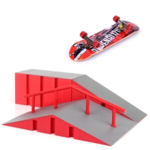 forart mini fingerboards finger skateboard ultimate sports training props with ramp set, novelty desktop finger skateboard toys for kids adults(random color skateboard)