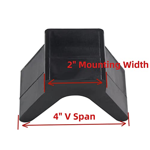 2" Width X 4" V-Span Boat Trailer Bow Stop Non Marking Polyurethane Mounting Hole 1/2"