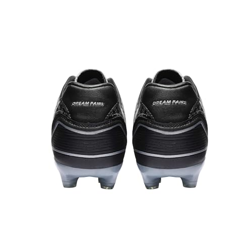 DREAM PAIRS Mens Superflight-1 Firm Ground Soccer Cleats Soccer Shoes, Silver/Black - 7 (Cleats)