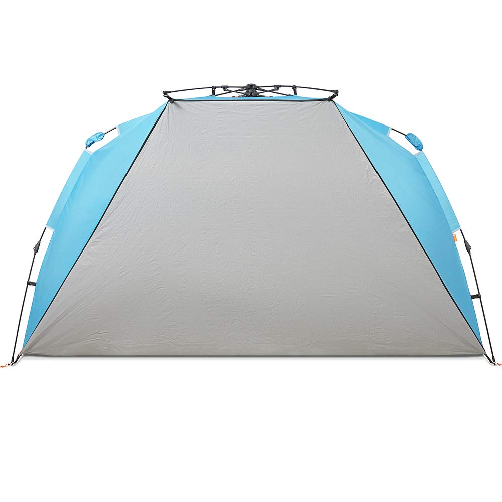 Easthills Outdoors Instant Shader Dark Shelter XL Beach Tent 99" Wide for 4-6 Person Sun Shelter UPF 50+ with Extended Zippered Porch Pacific Blue