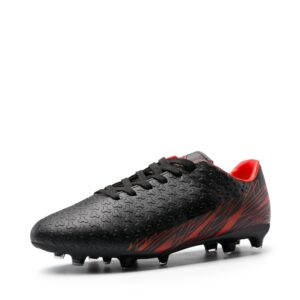 dream pairs men's firm ground soccer cleats shoes,size 7,black/red,mega-1