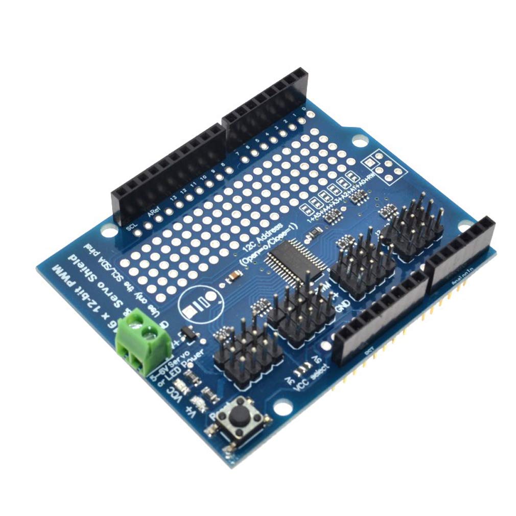 HiLetgo PCA9685 Servo Shield PCA9685 16 Channel 12-bit PWM Servo Driver Shield I2C Interface for Arduino