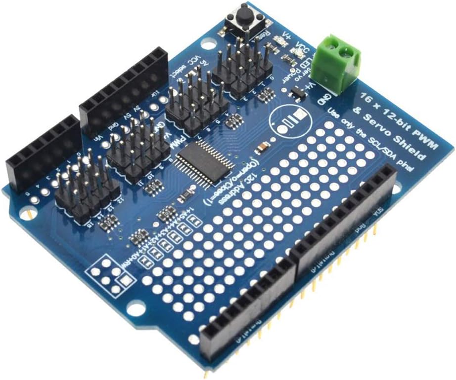 HiLetgo PCA9685 Servo Shield PCA9685 16 Channel 12-bit PWM Servo Driver Shield I2C Interface for Arduino