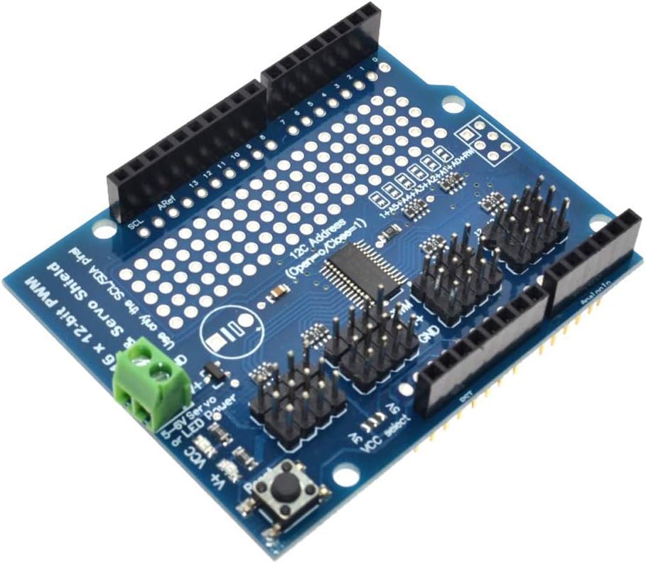 HiLetgo PCA9685 Servo Shield PCA9685 16 Channel 12-bit PWM Servo Driver Shield I2C Interface for Arduino