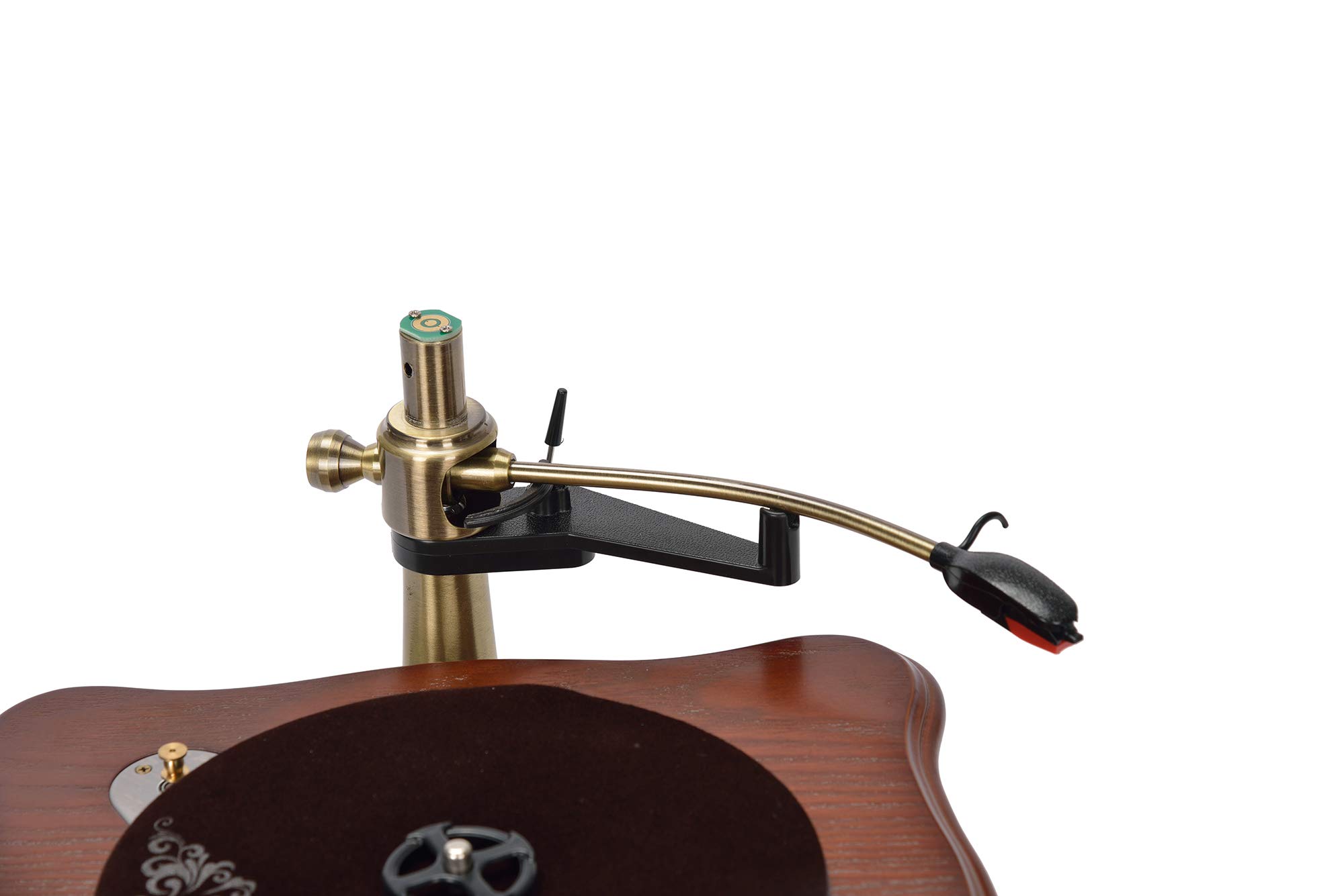 Wooden Gramophone Phonograph Turntable Vinyl Record Player Stereo Speakers System Control 33/45 RPM FM AUX USB Ouput Bluetooth 4.2