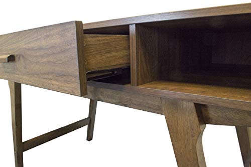 OS Home and Office Model Mid Century One Drawer and Sturdy Legs desk, brown