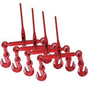 eisen ei004 4 pack ratchet load binders 1/2-5/8 for chain binders tie down, heavy duty load binders cargo flatbed trailers