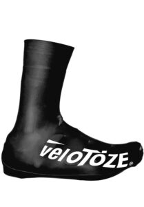 velotoze tall shoe cover 2.0 - covers road cycling shoes - water-proof, windproof overshoes for bike rides in spring, fall, winter rainy, cold weather - bright colors make road biking trips safer