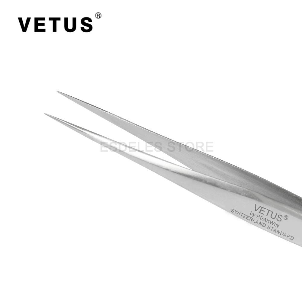 Vetus Tweezer Professional Tweezers Tool ST-10 Non-magnetic Stainless Steel Pointed Tip