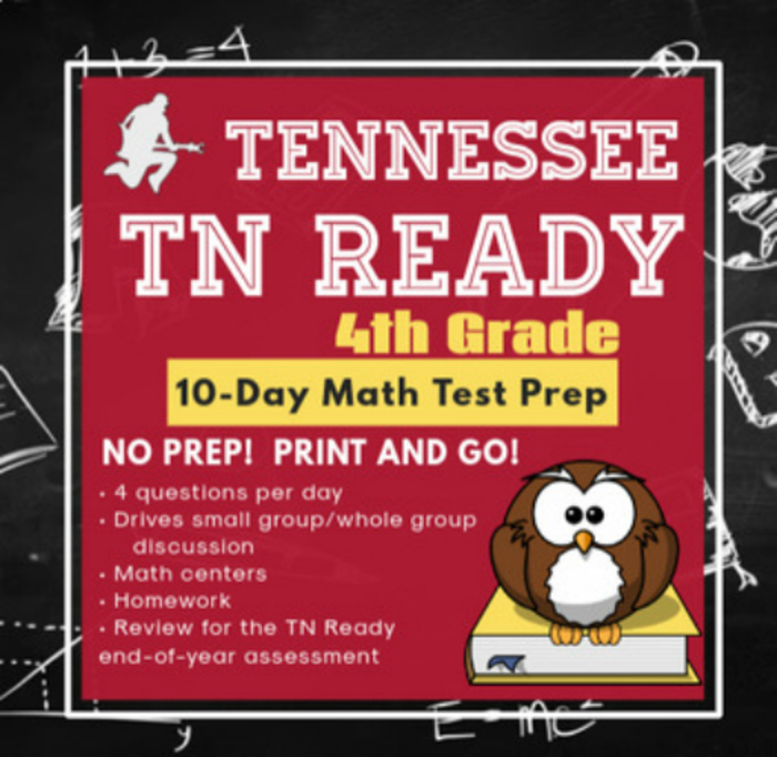 10-Day 4th Grade Tennessee TNReady Test Prep & Review Packet - NO PREP!