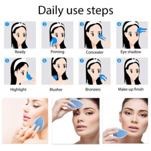 microfiber velvet makeup sponge, latex-free, dual layer technology, flawless makeup blender for foundations, powders and creams, tear drop cosmetic tool (1pcsblue)