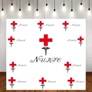 nurse party backdrop 6x6ft 2023 graduation party backdrop hospital nurse doctor party thank you nursing party supplies rn banner decor photo booth studio props llst178