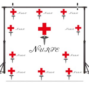 Nurse Party Backdrop 6x6ft 2023 Graduation Party Backdrop Hospital Nurse Doctor Party Thank You Nursing Party Supplies RN Banner Decor Photo Booth Studio Props LLST178