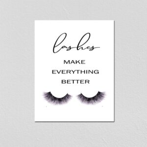 eyelashes decor girls room decor lashes make everything better, glamour decor, bedroom wall decor, inspirational print, makeup lashes art 11x14 inch prints no framed