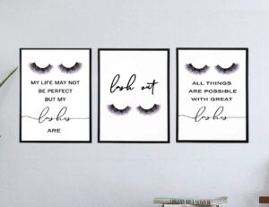 lash out,eyelashes prints set,set of 3,lashes print,lash decor,beauty salon decor,lashes studio,lash room decor,my life may not be perfect 11x14inch noframed