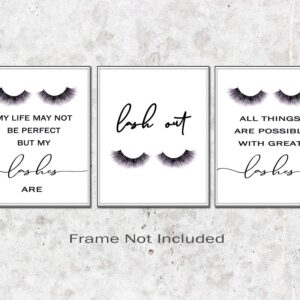 Lash out,Eyelashes Prints Set,Set Of 3,Lashes Print,Lash Decor,Beauty Salon Decor,Lashes Studio,Lash room decor,My life may not be perfect 11X14inch Noframed