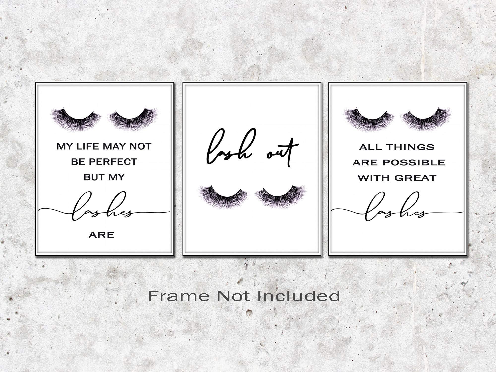 Lash out,Eyelashes Prints Set,Set Of 3,Lashes Print,Lash Decor,Beauty Salon Decor,Lashes Studio,Lash room decor,My life may not be perfect 11X14inch Noframed