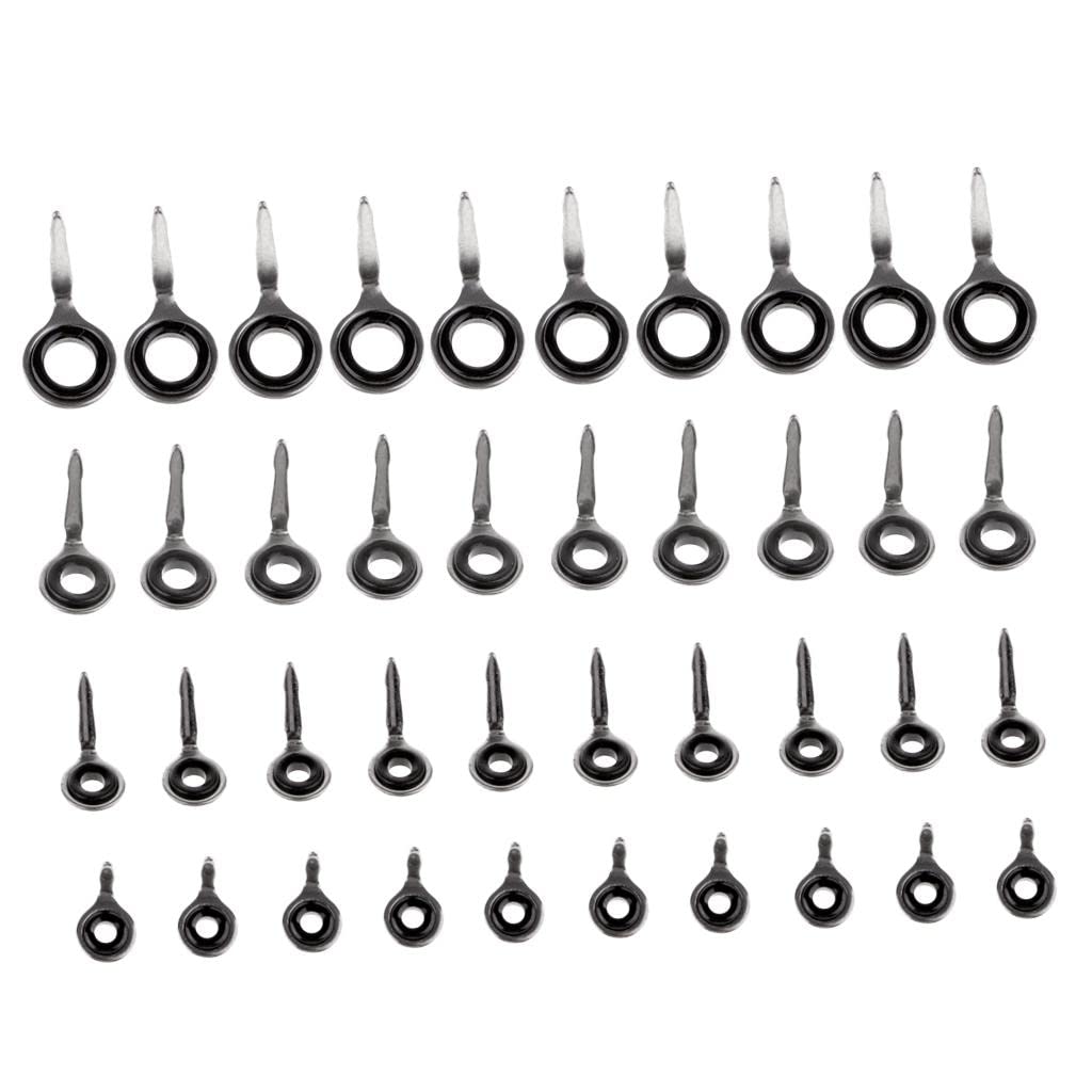 40pcs Rod Repair Kit Fishing Rod Guides Sizes for Raft, Rock Rod