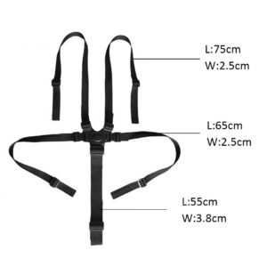 2 Pack Adjustable Baby Seat Belt, 5 Point Harness High Chair Straps Universal Baby Safe Belt Holder for Kids Stroller Pram Buggy Pushchair