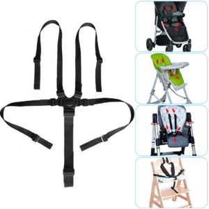 2 Pack Adjustable Baby Seat Belt, 5 Point Harness High Chair Straps Universal Baby Safe Belt Holder for Kids Stroller Pram Buggy Pushchair