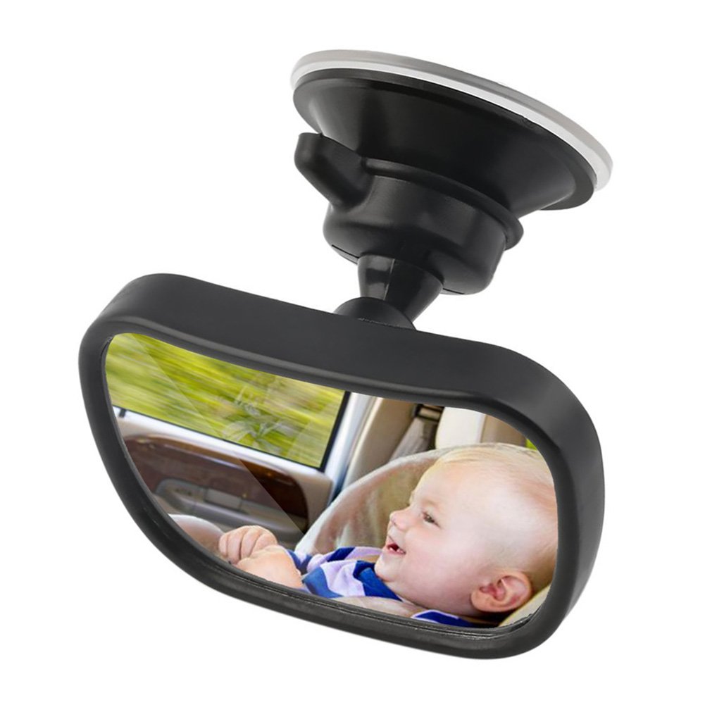 LUYANhapy9 Car Interior Accessories, Universal Adjustable Car Rear Seat View Mirror Child Safety with Clip Sucker Car Decoration Gift, Black