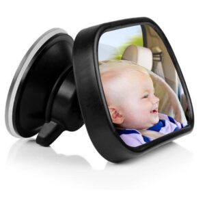 LUYANhapy9 Car Interior Accessories, Universal Adjustable Car Rear Seat View Mirror Child Safety with Clip Sucker Car Decoration Gift, Black