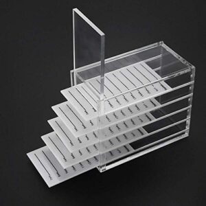 wohen 5 layers acrylic clear false eyelash organizer case, cosmetic makeup storage box for grafting lash extension (eyelash box)