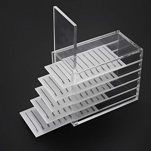 WOHEN 5 Layers Acrylic Clear False Eyelash Organizer Case, Cosmetic Makeup Storage Box for Grafting Lash Extension (Eyelash Box)