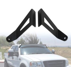 alavente 54" curved light bar upper windshield mount brackets kit for ford f-250 / f-350 super duty 1999-2015, 54 inch windshield off road light bar brackets mount