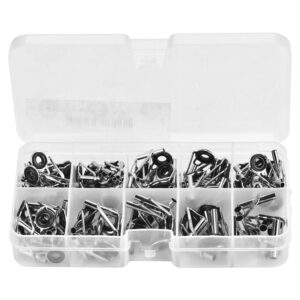 serounder fishing rod guide, 80pcs/pack 10 sizes stainless steel fishing rod guide rings tips replacement accessory