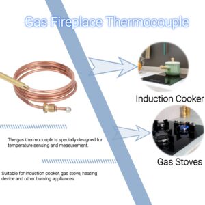 Gas Thermocouple,Gas Stove Universal Thermocouple Fireplace Replacement Kit Adaptors