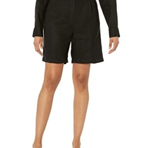 The Drop Women's Millie Pleated Long Walk Short- 7" Inseam, Black, L