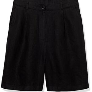 The Drop Women's Millie Pleated Long Walk Short- 7" Inseam, Black, L