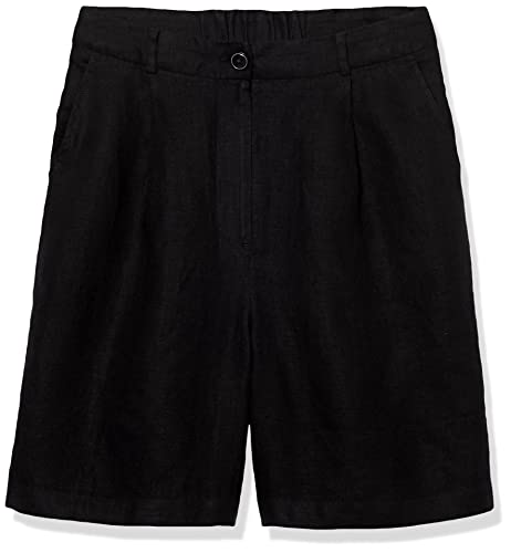 The Drop Women's Millie Pleated Long Walk Short- 7" Inseam, Black, L