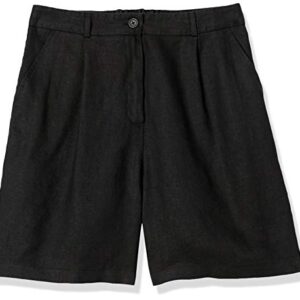 The Drop Women's Millie Pleated Long Walk Short- 7" Inseam, Black, L