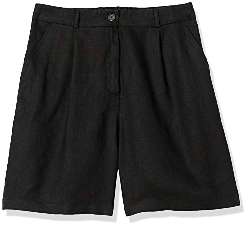 The Drop Women's Millie Pleated Long Walk Short- 7" Inseam, Black, L