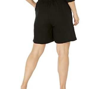 The Drop Women's Millie Pleated Long Walk Short- 7" Inseam, Black, L