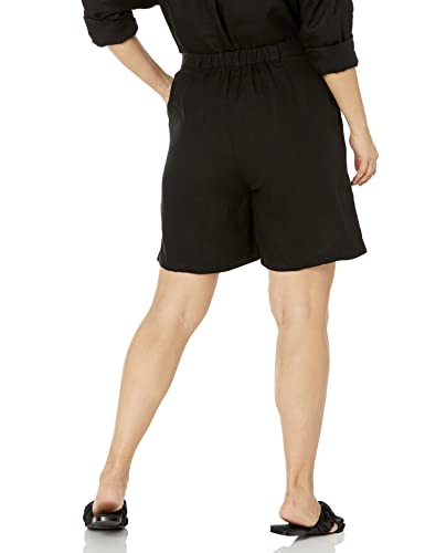 The Drop Women's Millie Pleated Long Walk Short- 7" Inseam, Black, L