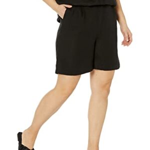 The Drop Women's Millie Pleated Long Walk Short- 7" Inseam, Black, L