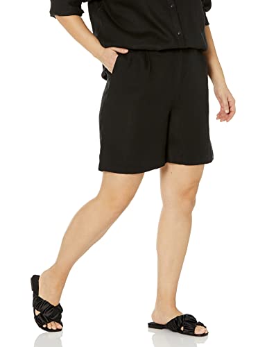 The Drop Women's Millie Pleated Long Walk Short- 7" Inseam, Black, L