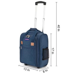 17x13x8 Inches JetBlue Airlines Rolling Personal Item Underseat Travel Bag - Suitable for Major Airlines including Spirit, Jetblue, Frontier, and American - Duffel Bag Design (Navy)