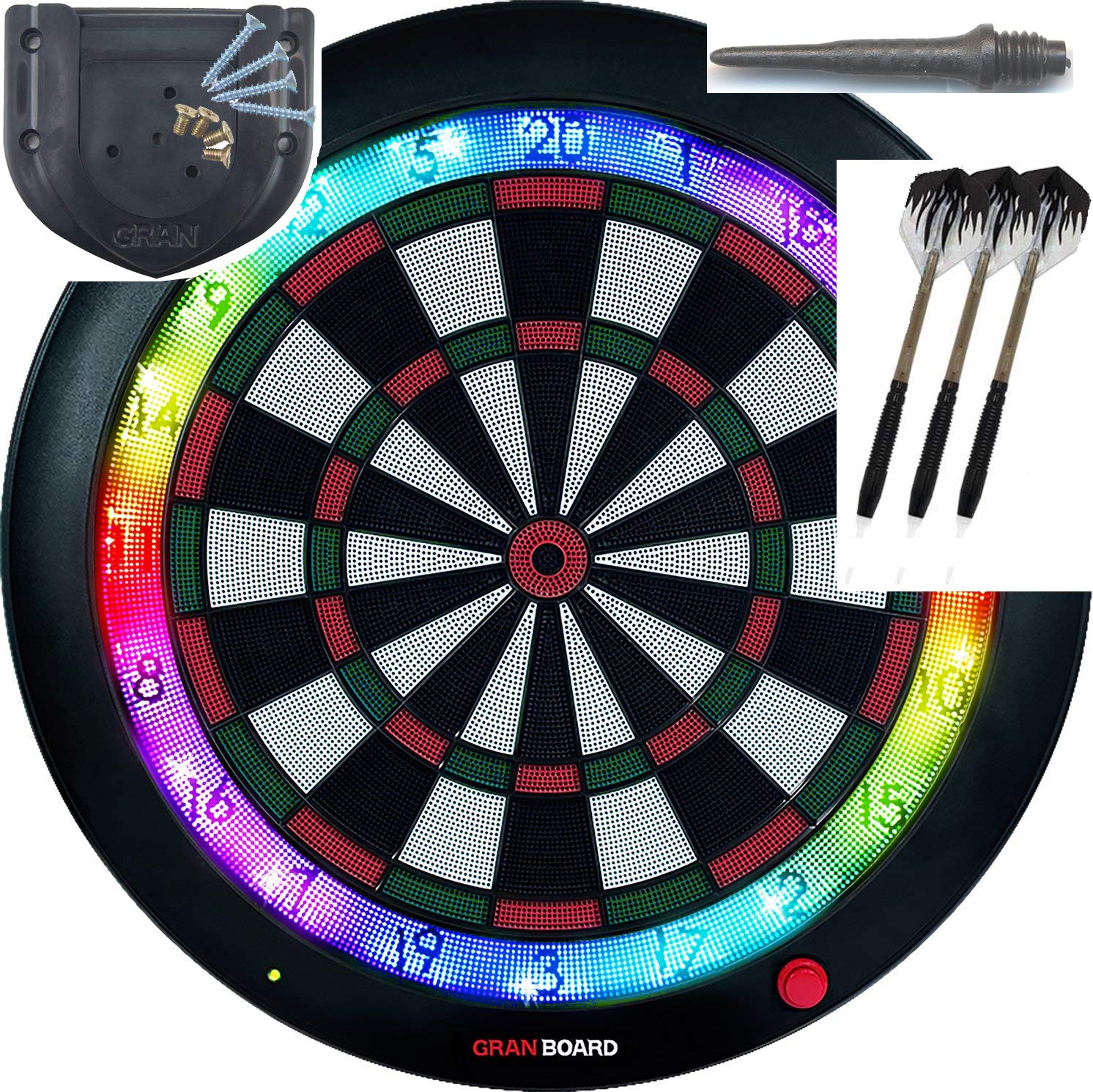 GRAN BOARD 3s LED Bluetooth Dartboard Green with Special Bracket & ChoukouTip50pics