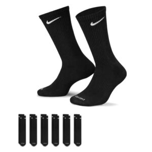 nike everyday plus cushioned training crew socks (6 pack)