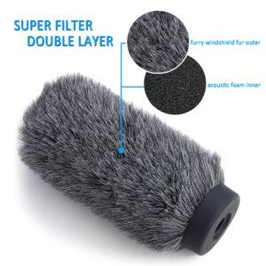 YOUSHARES NTG3 Microphone Windscreen - Deadcat/Windmuff for Rode NTG-3, Sennheiser MKH416 Shotgun Mic, Wind Shield Up to 7.1" Long